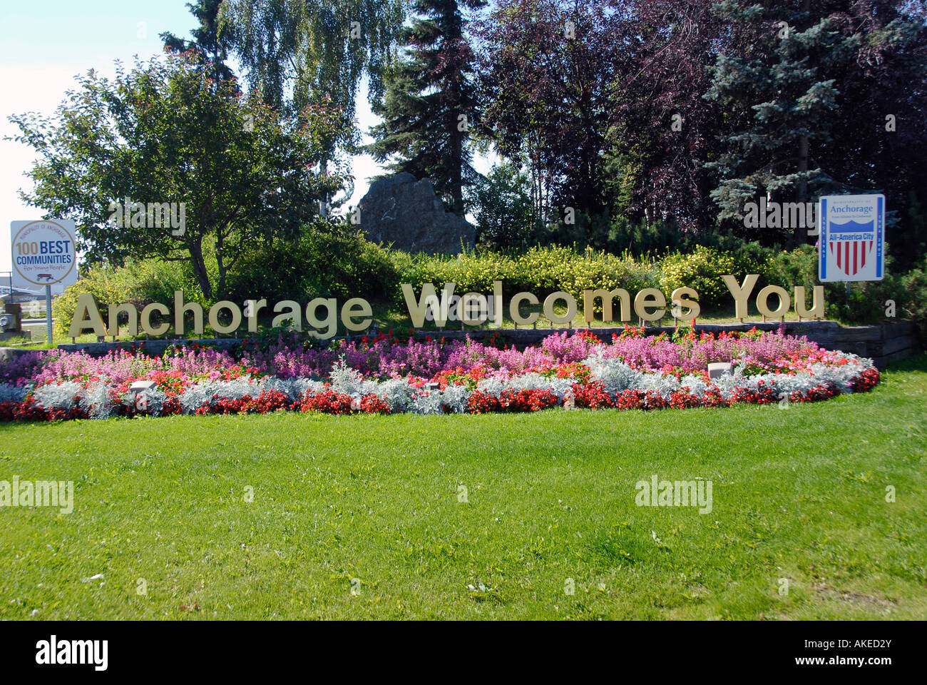 Anchorage welcome sign alaska hi-res stock photography and images - Alamy