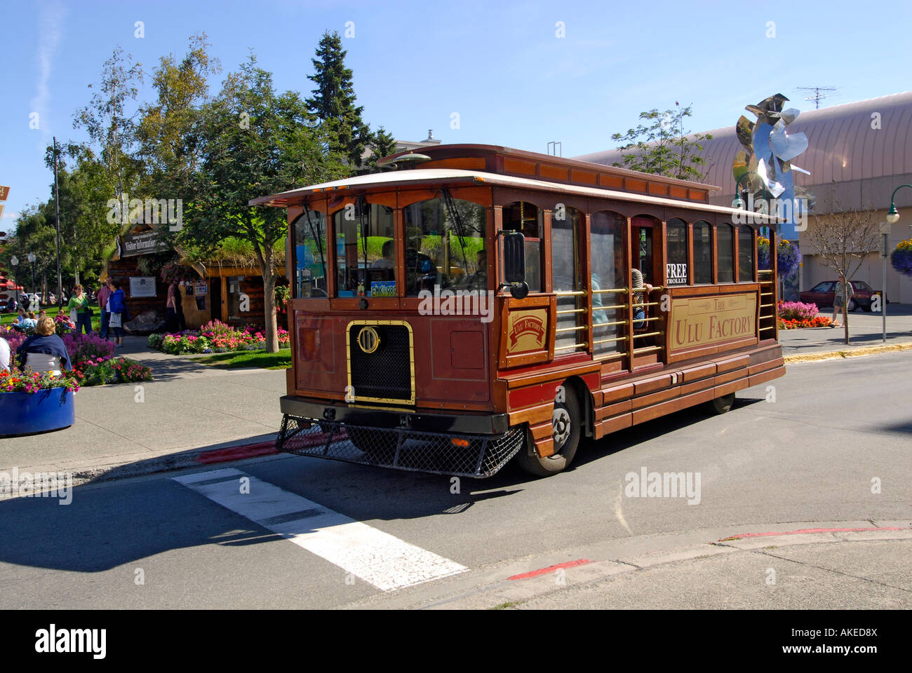 Trolley for Visitors Tourists Transportation Downtown Area Anchorage ...