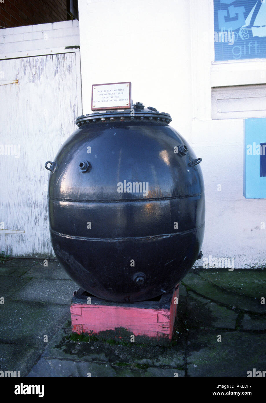 Old World War II mine used as a charity collection box at Fleetwood ...