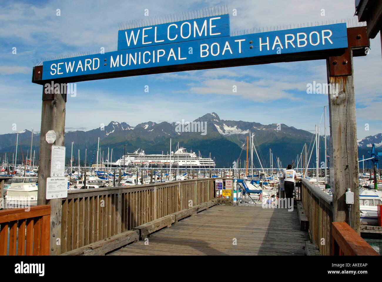 Welcome Sign Marker to Seward Public Boat Harbor Seward Alaska AK U S ...
