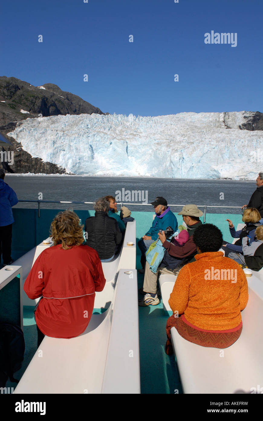 Passengers view Holgate Glacier near Holgate Arm Bay Kenair Fjords ...