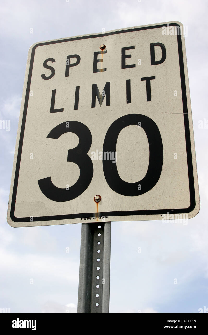 North Miami Beach Florida,speed limit sign,information,advertise,30 ...