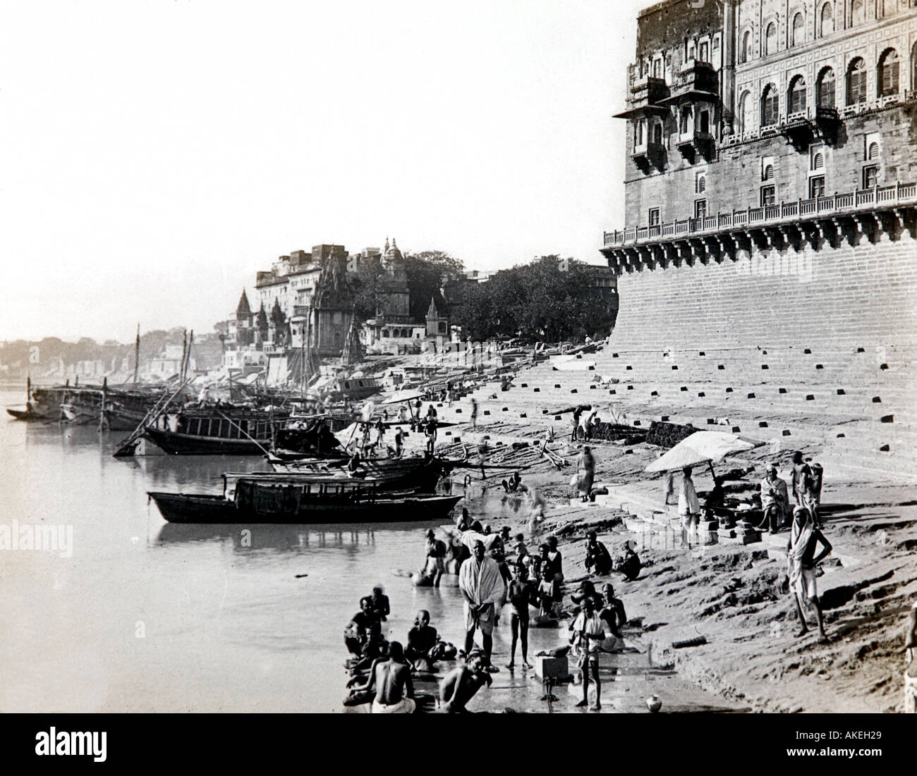 Indian Empire circa 1925 India Benares Varanasi People Performing ...