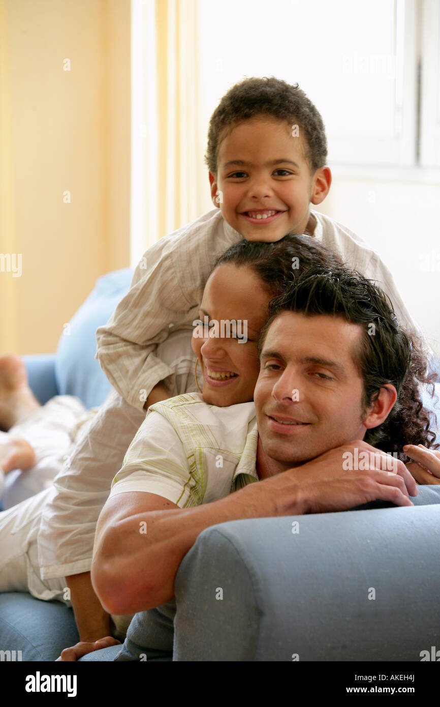 young couple with child Stock Photo - Alamy
