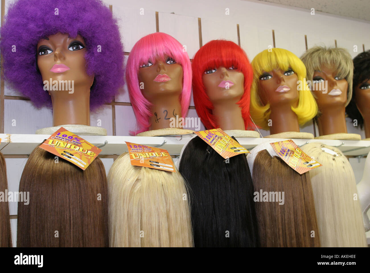 Miami Beach Florida,Lincoln Road Mall,wigs,hair salon,mannequin,adult ...