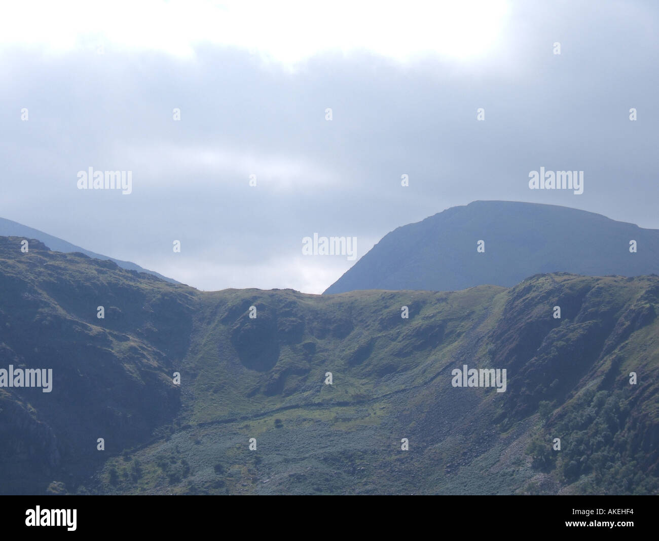 lady of snowdon image on the side of the mountain wales Stock Photo - Alamy