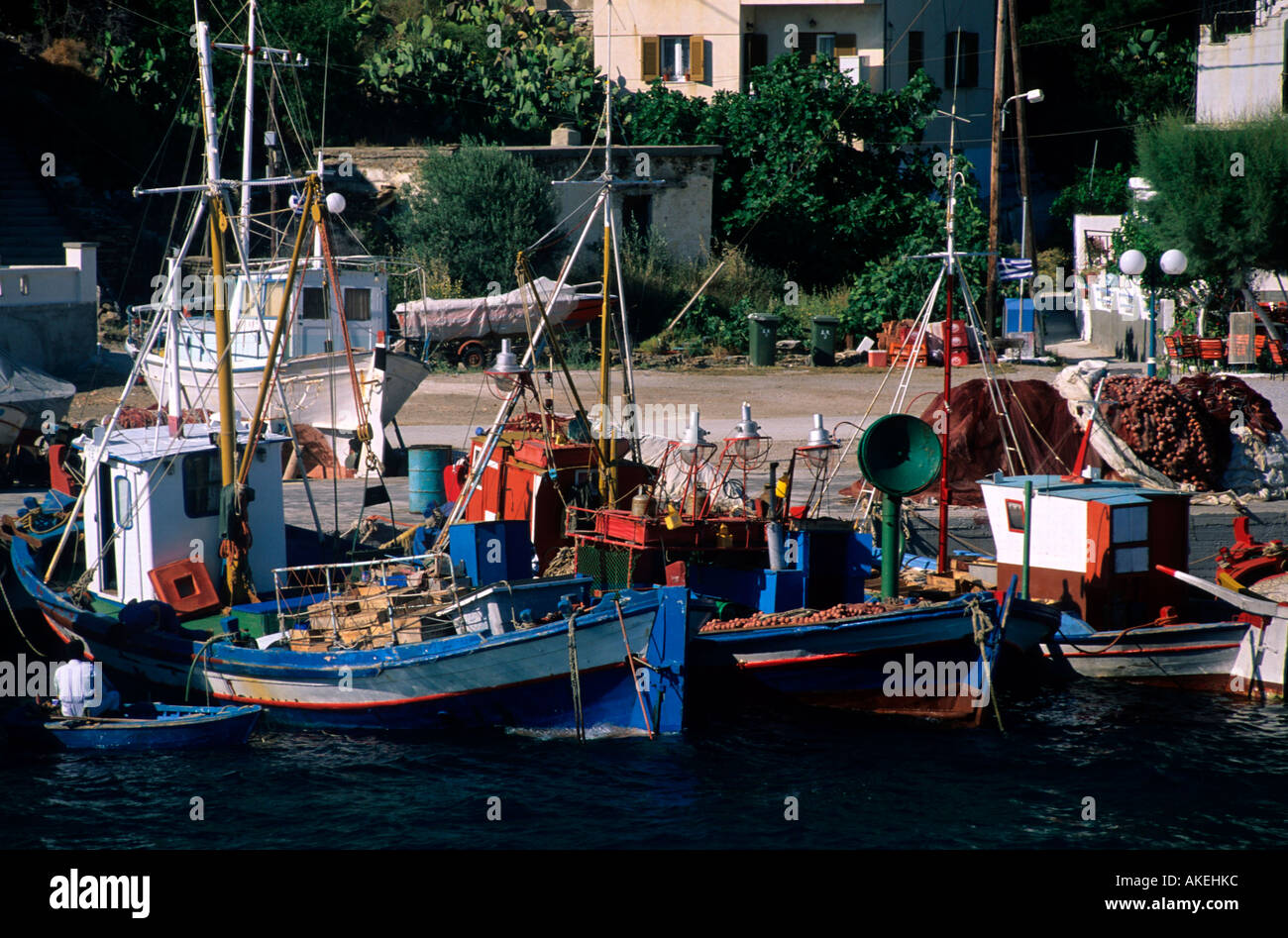 Griechenland, Insel Fourni, Fischerhafen im Inselhauptort Fourni Stock ...