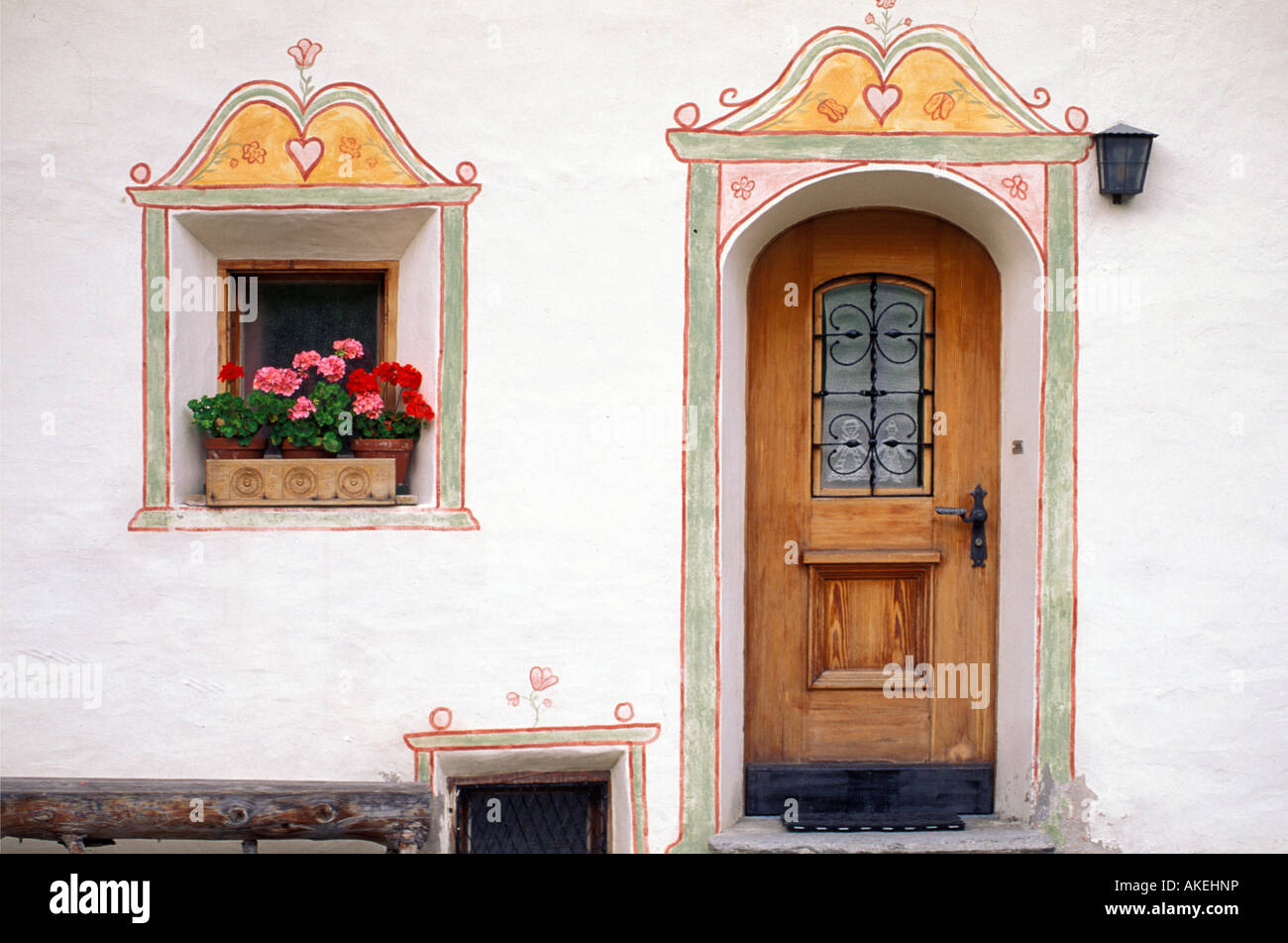 engadin house at st. maria village, mustair, switzerland Stock Photo ...
