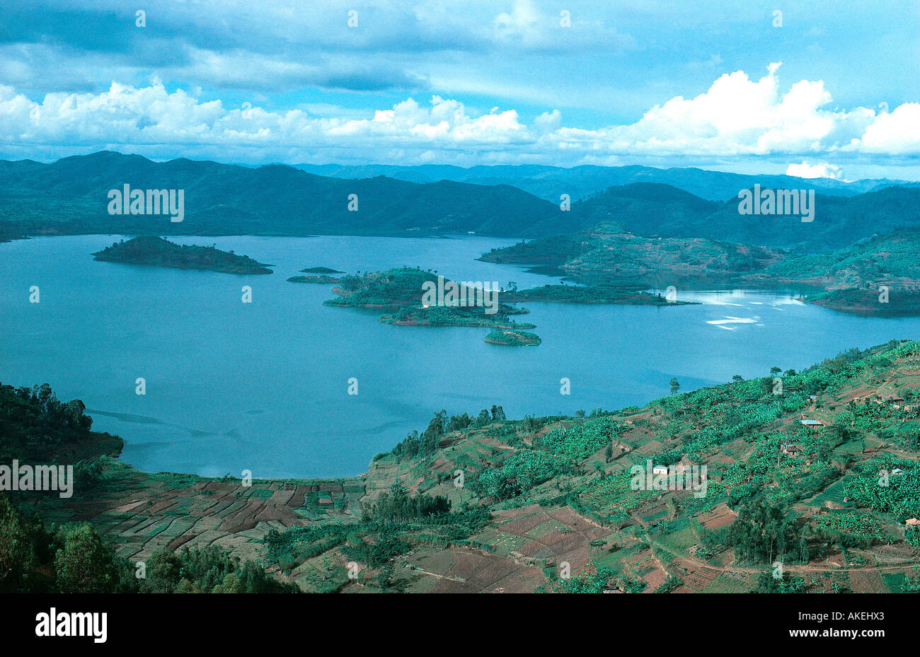 Beautiful Lake Ruhondo in north east Rwanda central Africa Stock Photo ...