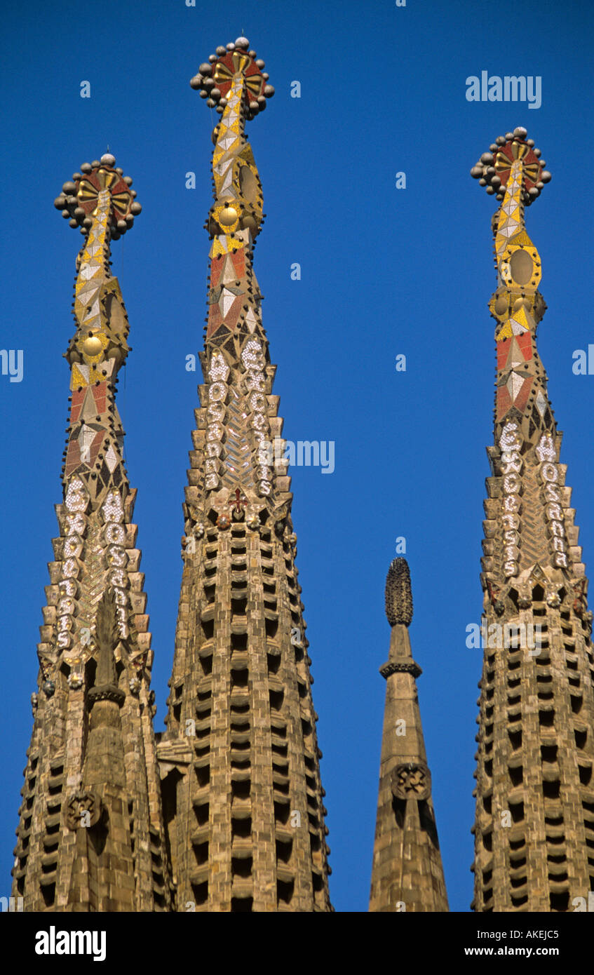 Spires on La Sagrada Familia Barcelona Stock Photo - Alamy