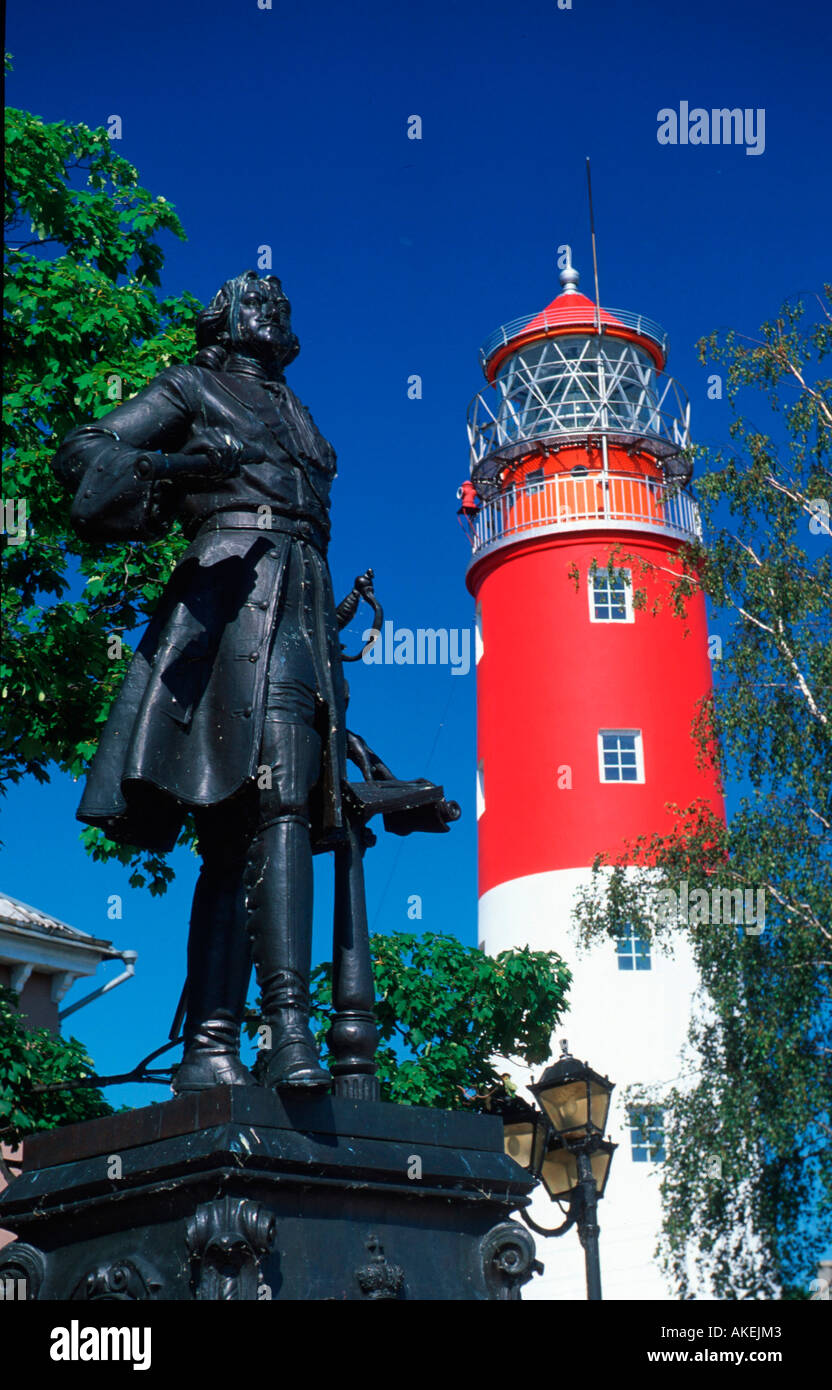 Kaliningrad, Baltijsk (Pillau), 1997 errichtetes Denkmal von Zar Peter ...