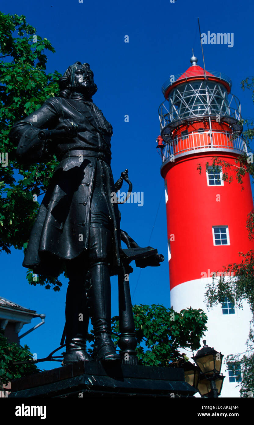 Kaliningrad, Baltijsk (Pillau), 1997 errichtetes Denkmal von Zar Peter ...