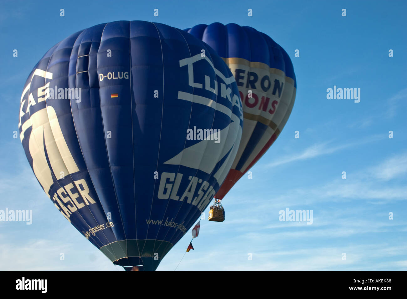 2 Balloons Flying Stock Photo - Alamy
