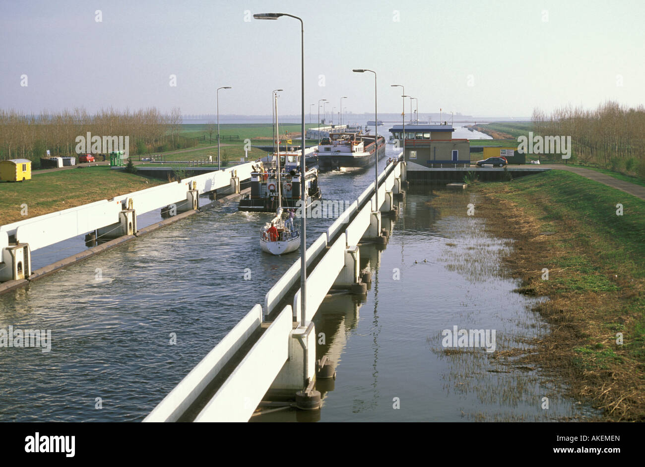 ship passage canal, north holland, holland Stock Photo - Alamy
