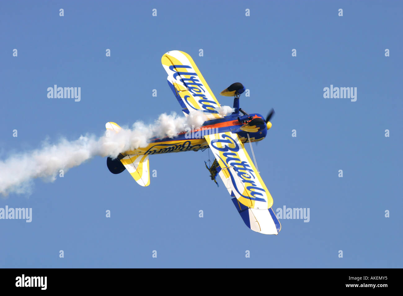 An Utterly Butterly Boeing PT17 Stearman inverted wing walking Stock ...