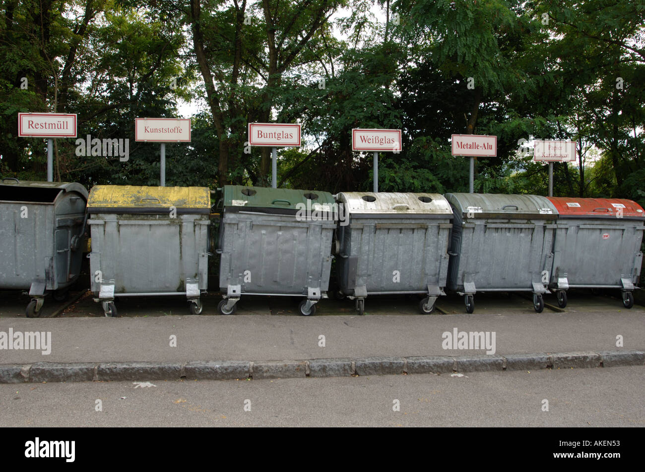 Recycling bins Austria Stock Photo - Alamy
