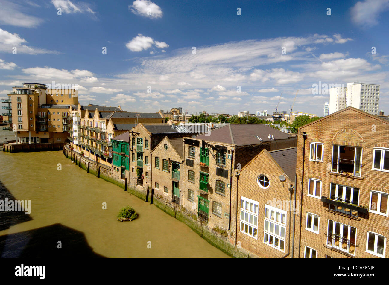 dunbar wharf and river thames shot on sunny day london england uk Stock ...
