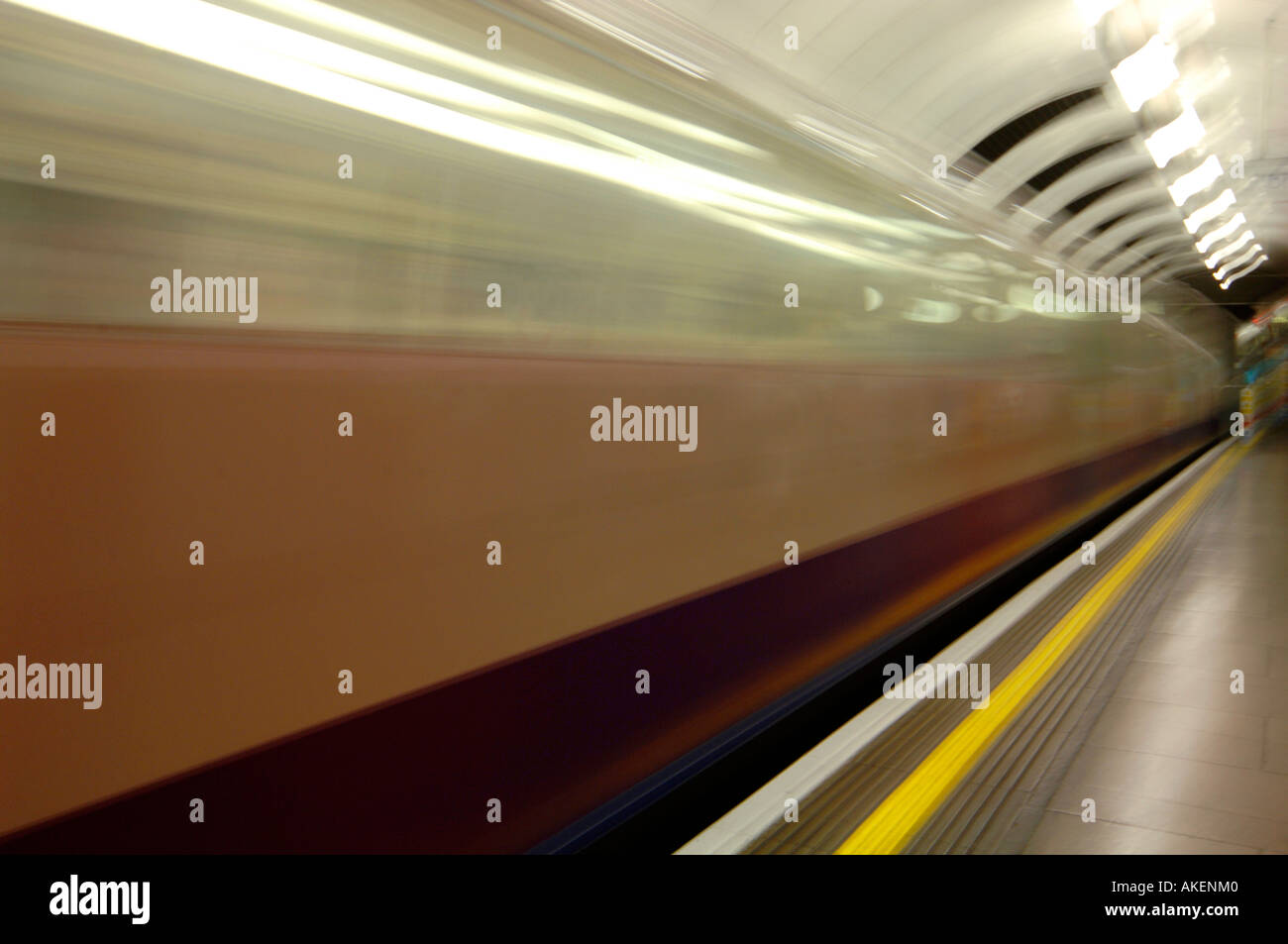 blurred tube train moving quickly london england uk Stock Photo - Alamy