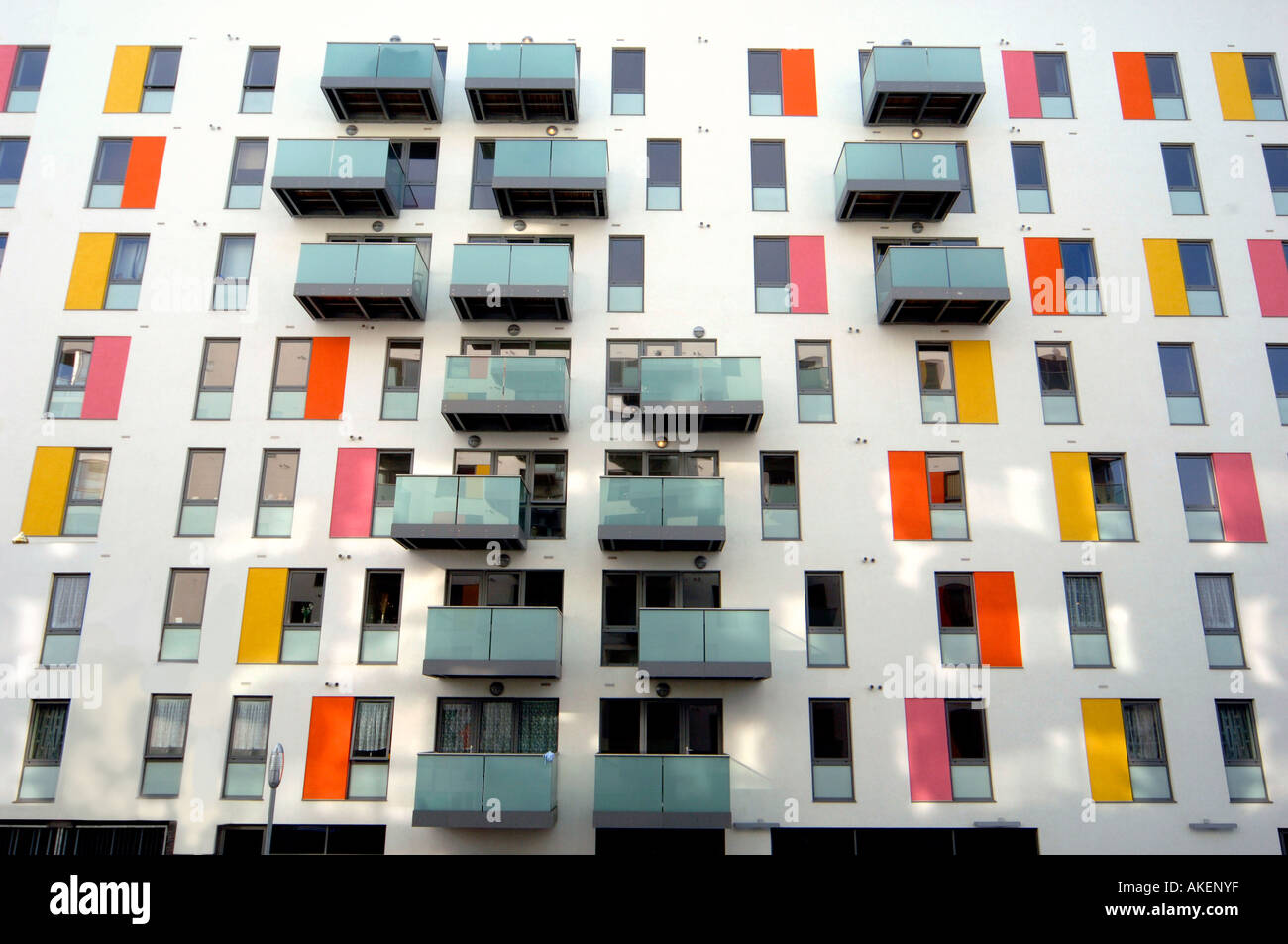 modern building detail white and colour blocks london england uk isle ...