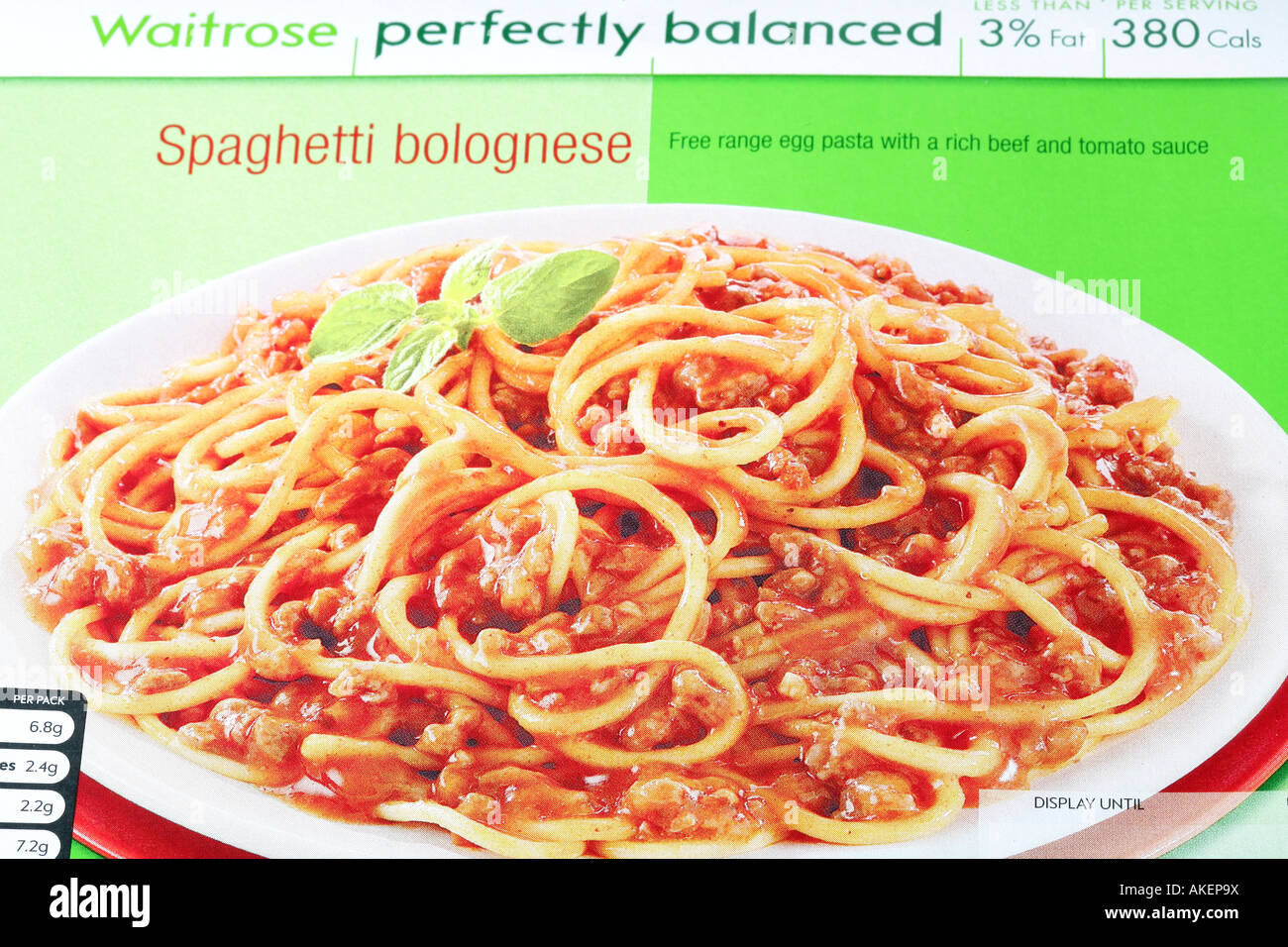 Spaghetti bolognese waitrose perfectly balanced ready meal hi-res stock ...