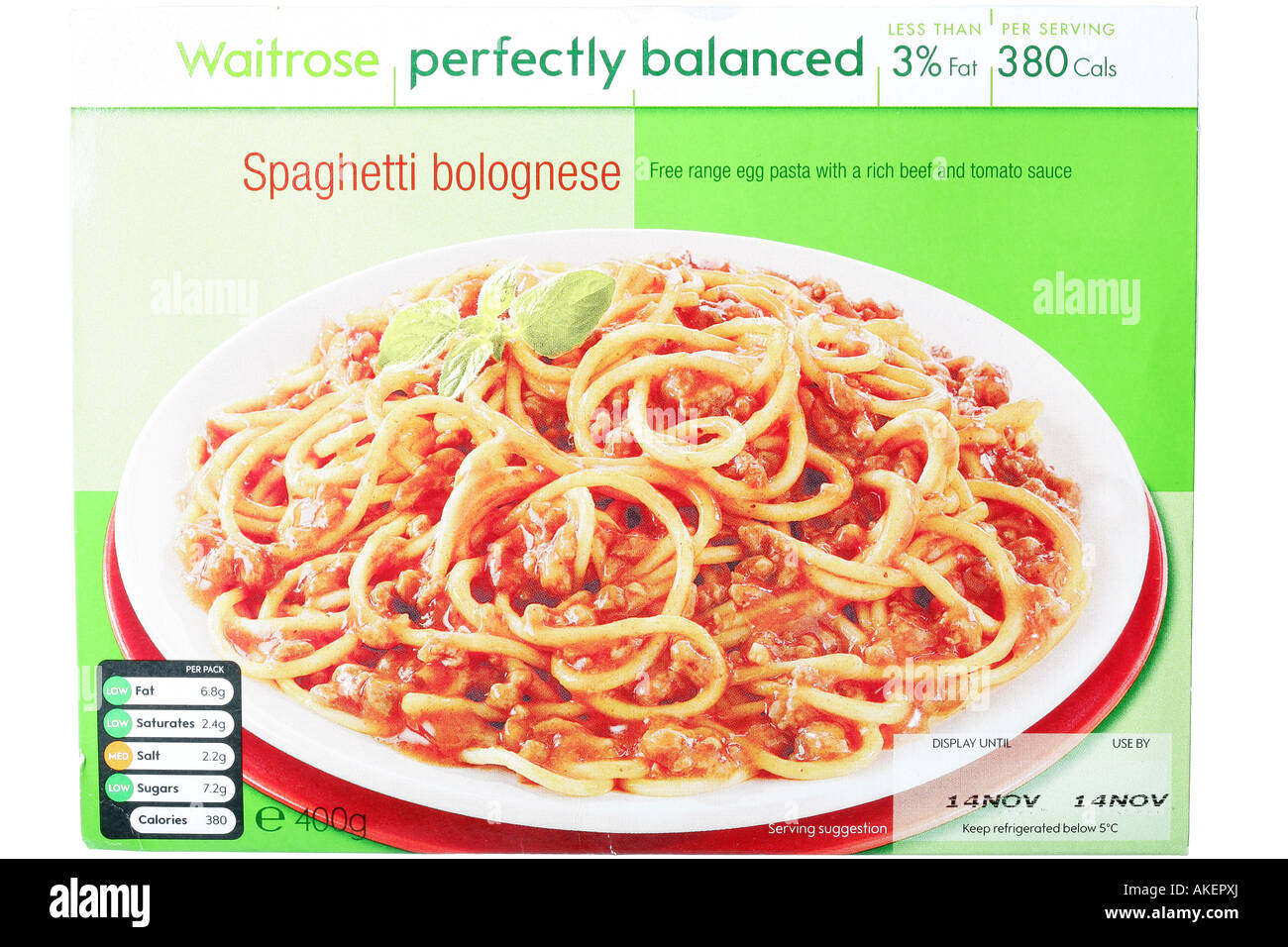 Spaghetti bolognese waitrose perfectly balanced ready meal hi-res stock ...