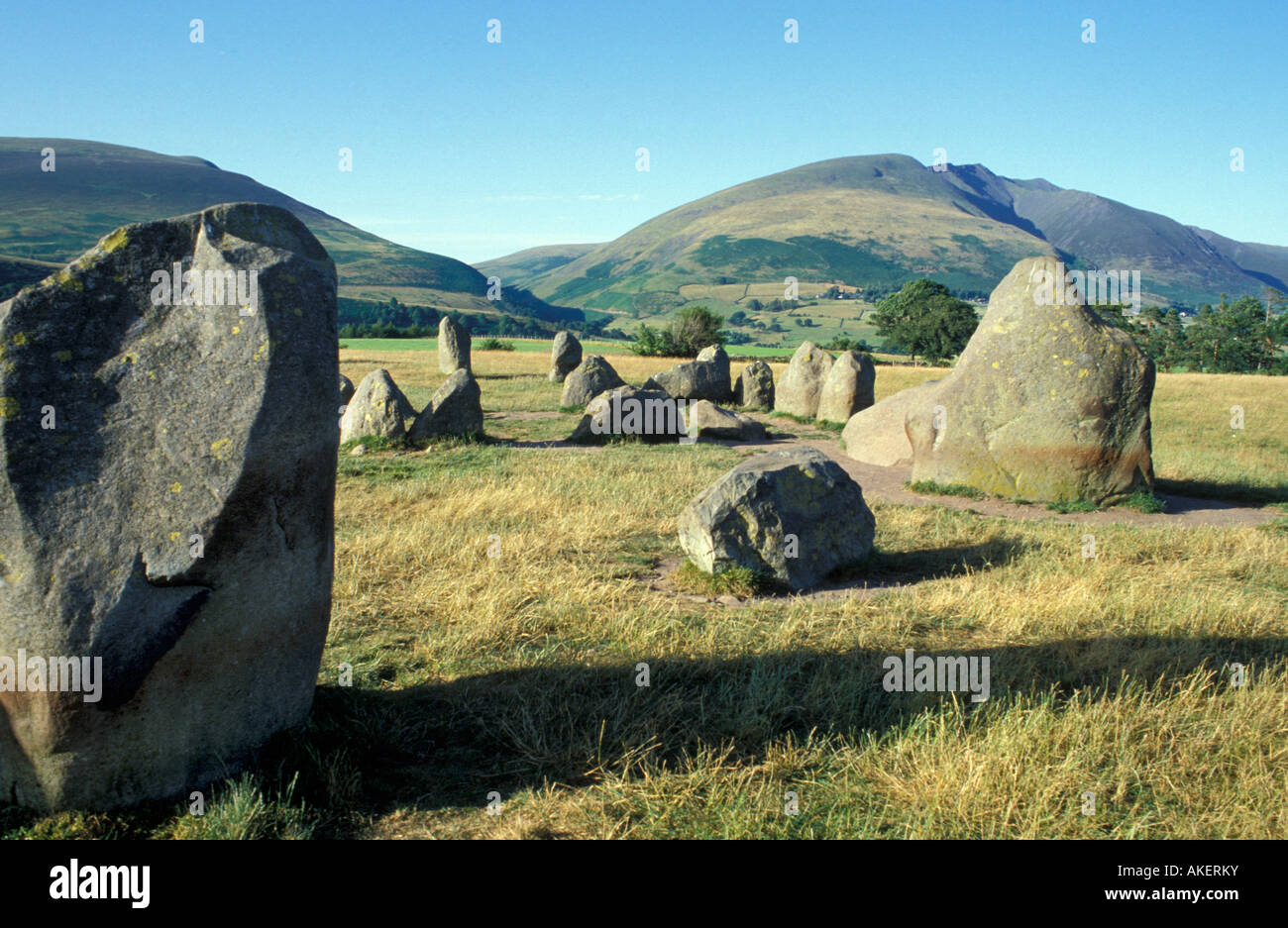 megalithic stones: stone circle, keswick, great britain Stock Photo - Alamy