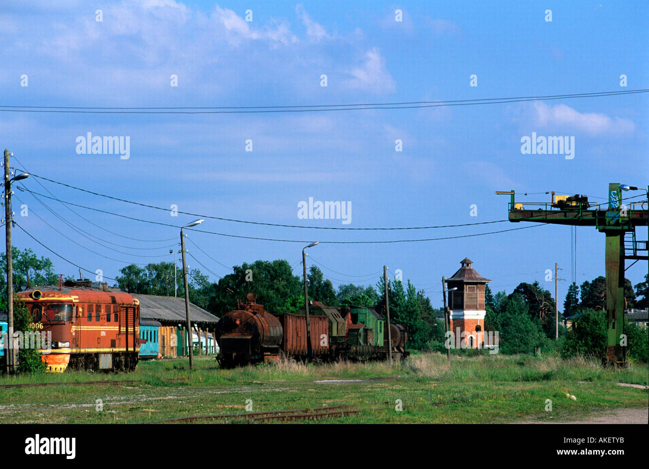 Estland, Haapsalu (Hapsal), Bahnhof. Eisenbahnmuseum Stock Photo - Alamy