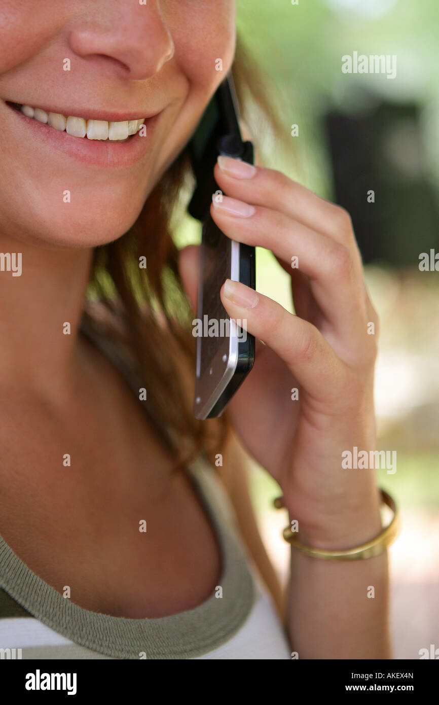 young woman phoning Stock Photo - Alamy