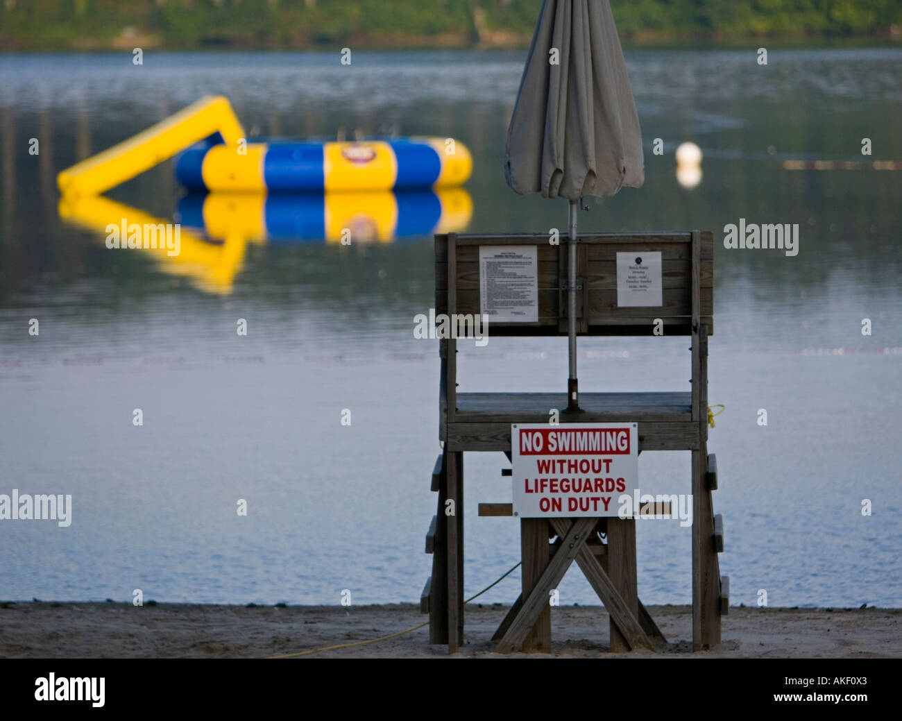 Lifeguard stand by the side of a lake Stock Photo - Alamy
