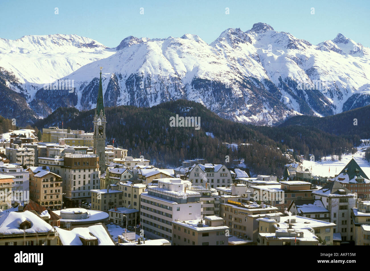 town view, st. moritz, switzerland Stock Photo - Alamy
