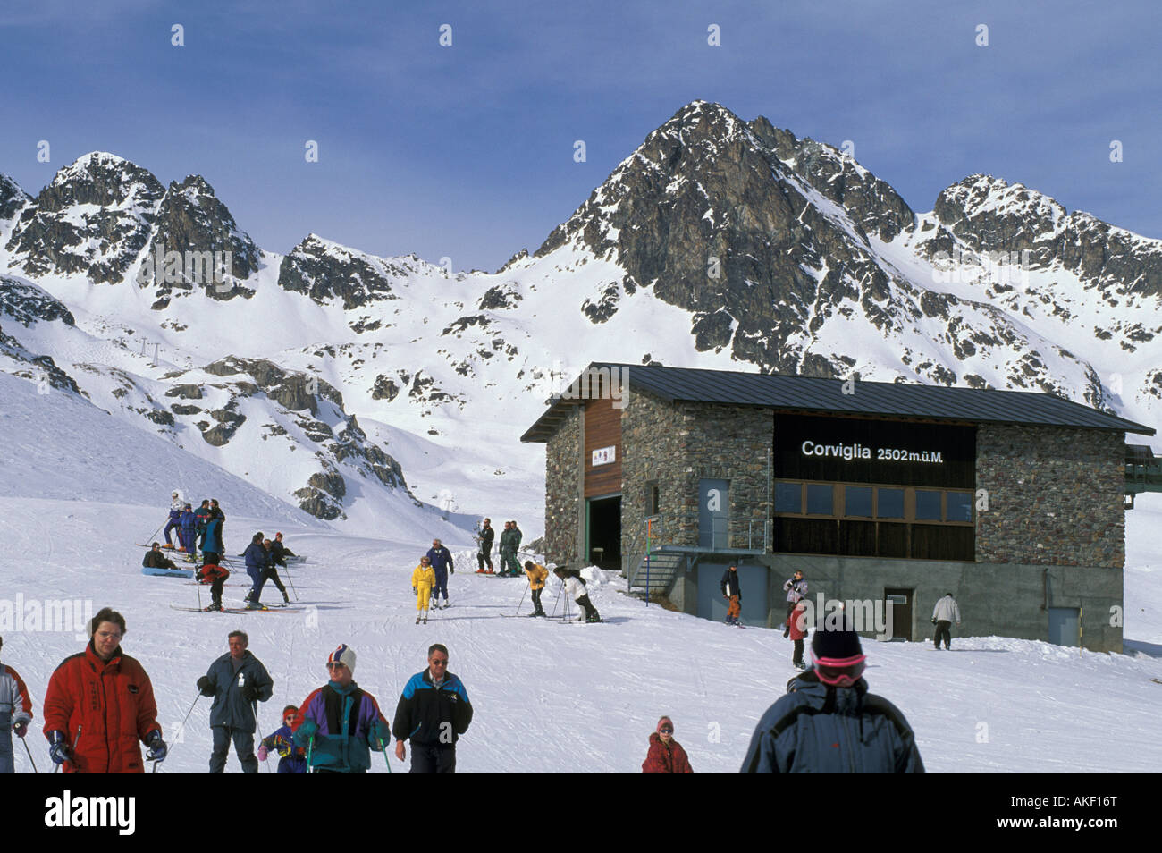 corviglia ski slopes, st. moritz, switzerland Stock Photo - Alamy