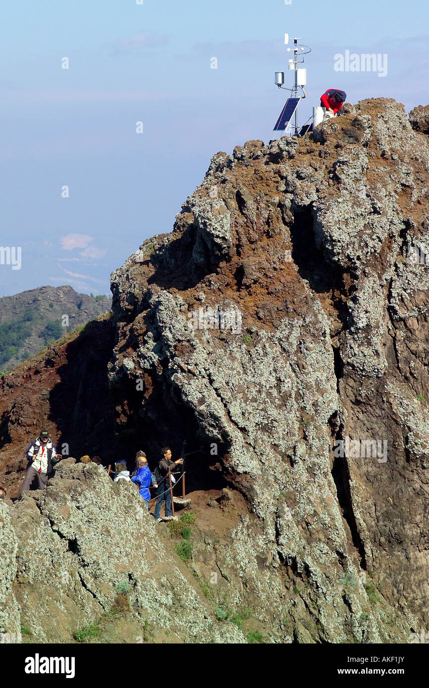 Volcanologist, Vesuvio volcano, Naples, Campania, Italy Stock Photo - Alamy
