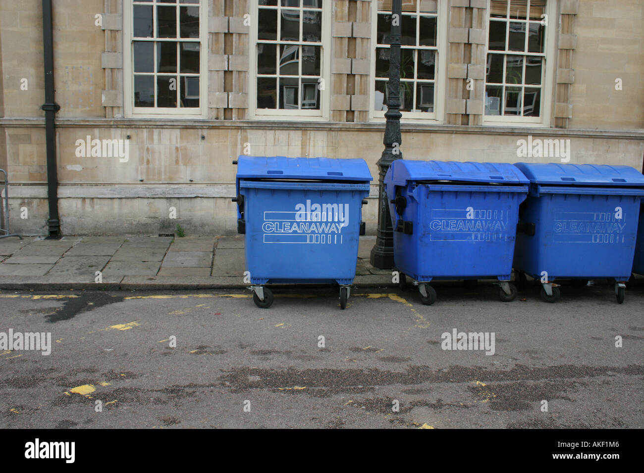 Recycle bins by the road Stock Photo - Alamy