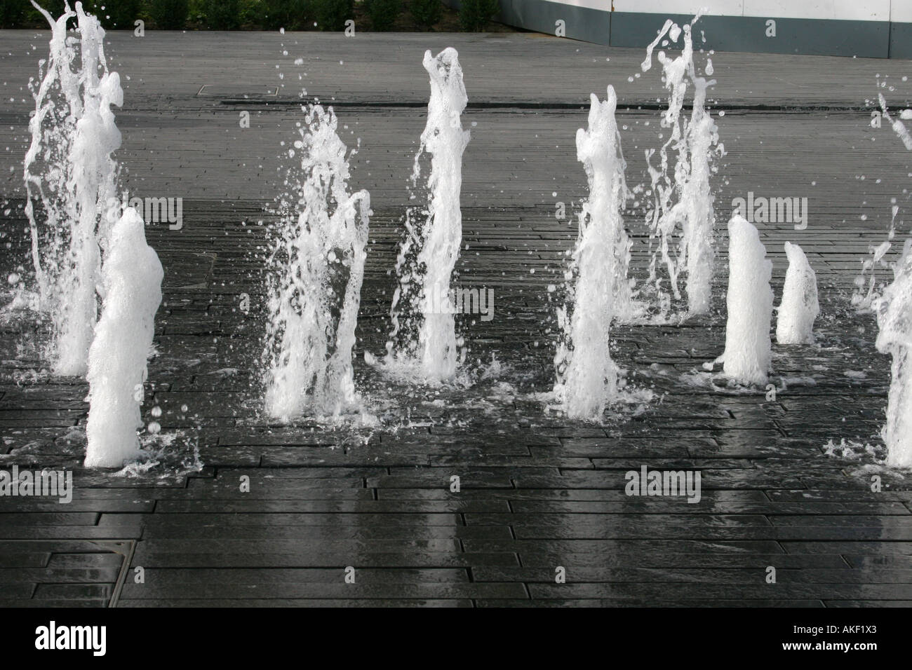 Water fountains jetting up Stock Photo - Alamy