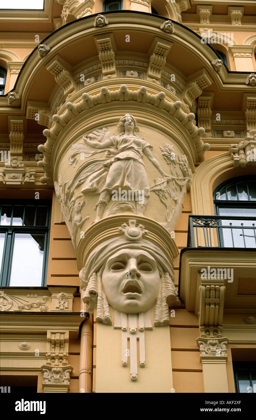 Lettland, Riga, Alberta Iela 13, Mietshaus erbaut 1904 nach Michail ...