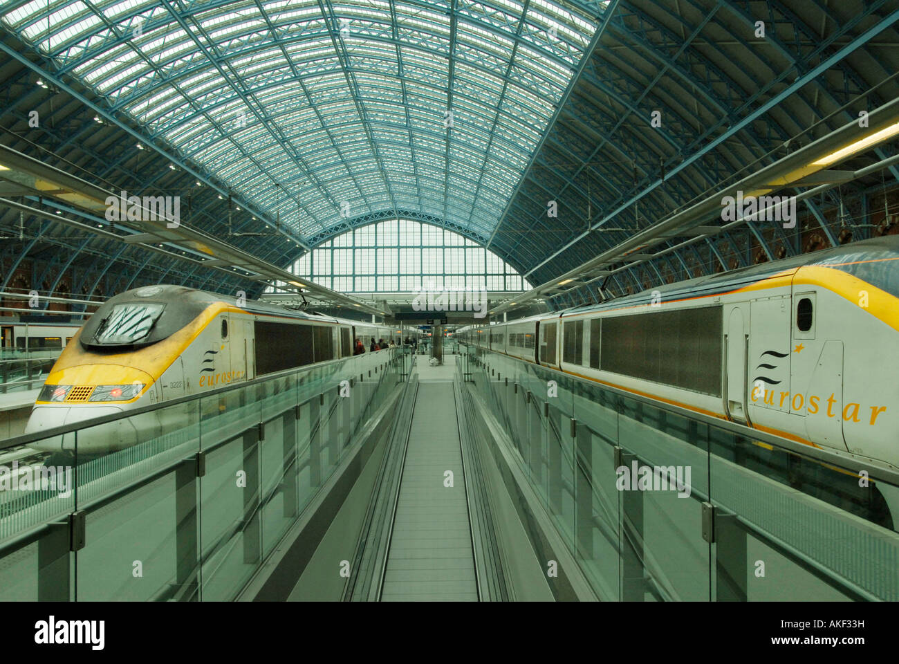 Eurostar trains at St Pancras International train station London ...