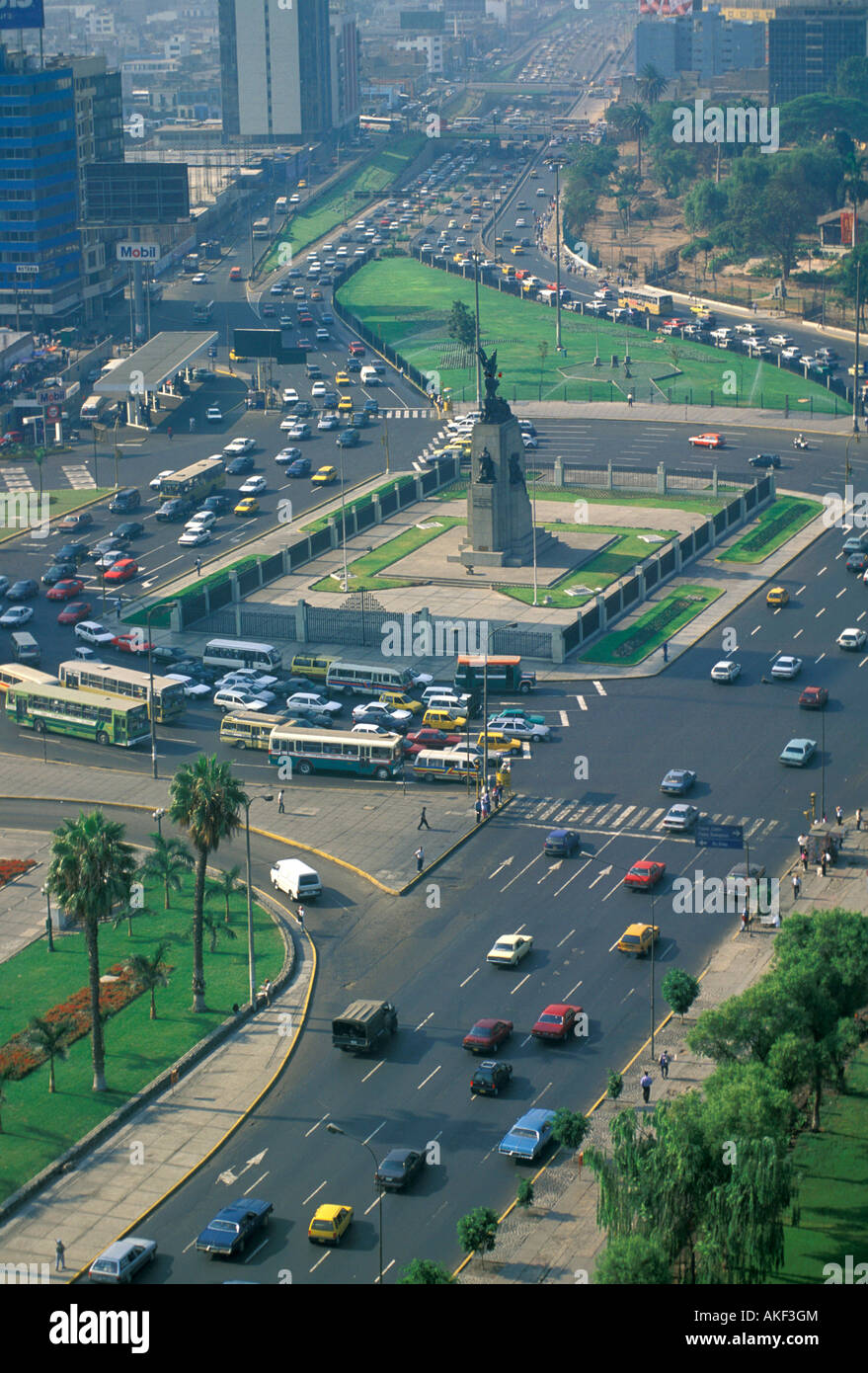 traffic jam in grau square, lima, peru Stock Photo - Alamy
