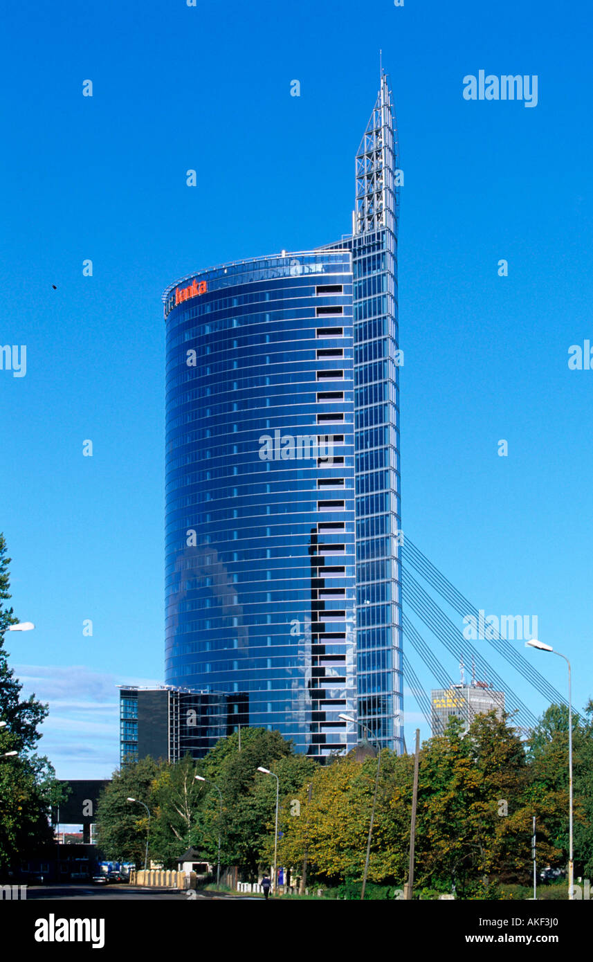 Lettland, Riga, Stadtteil Kipsala, der 2004 fertiggestellte Büroturm ...
