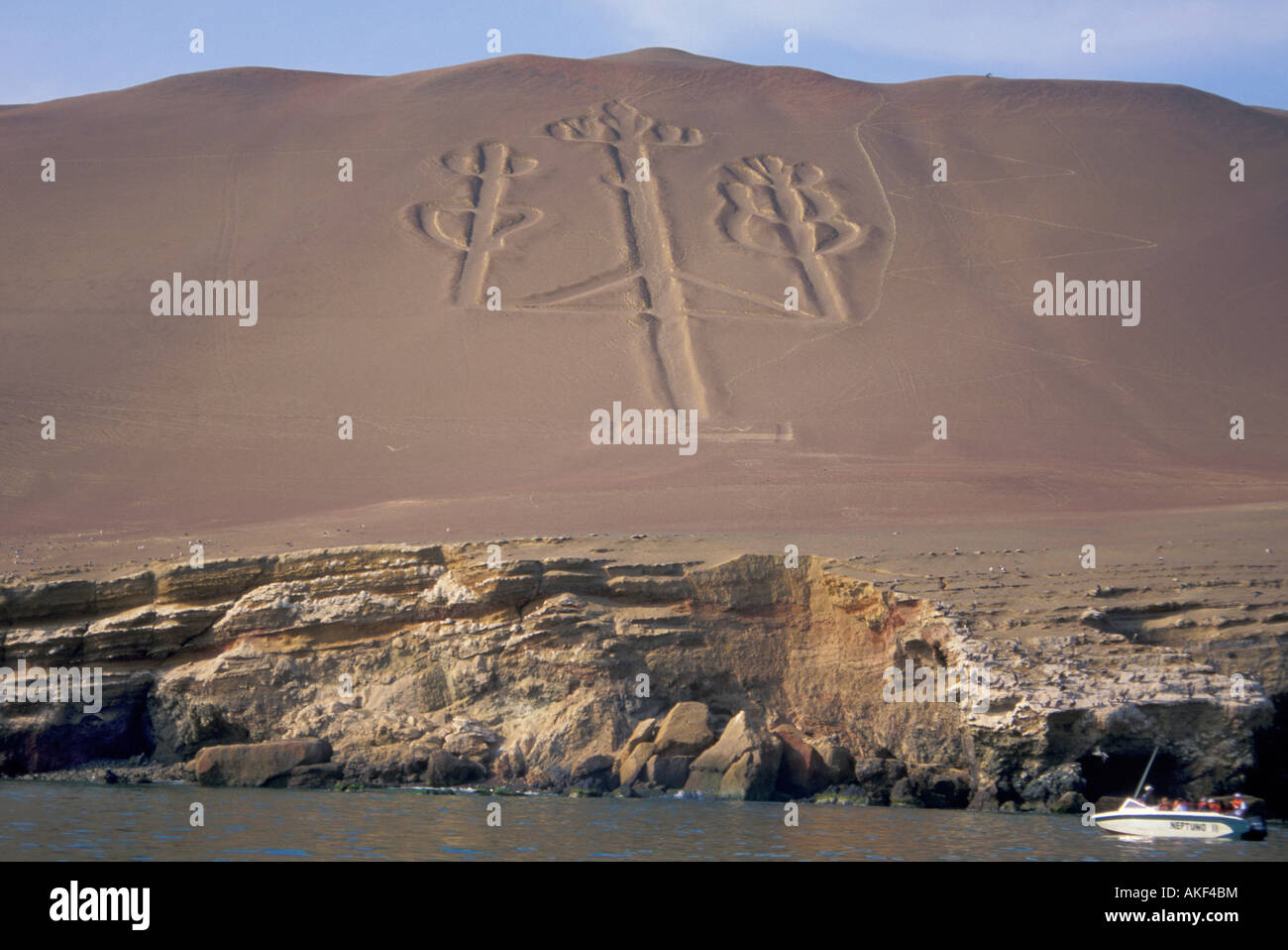 candelabrum inca lines, paracas national reserve, peru Stock Photo - Alamy