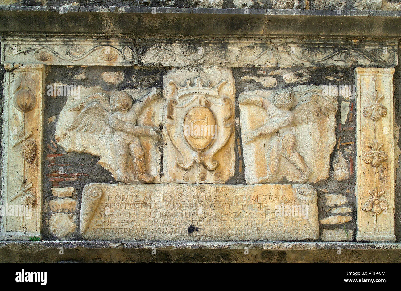 Putti fountain, Gesualdo, Irpinia, Campania, Italy Stock Photo - Alamy