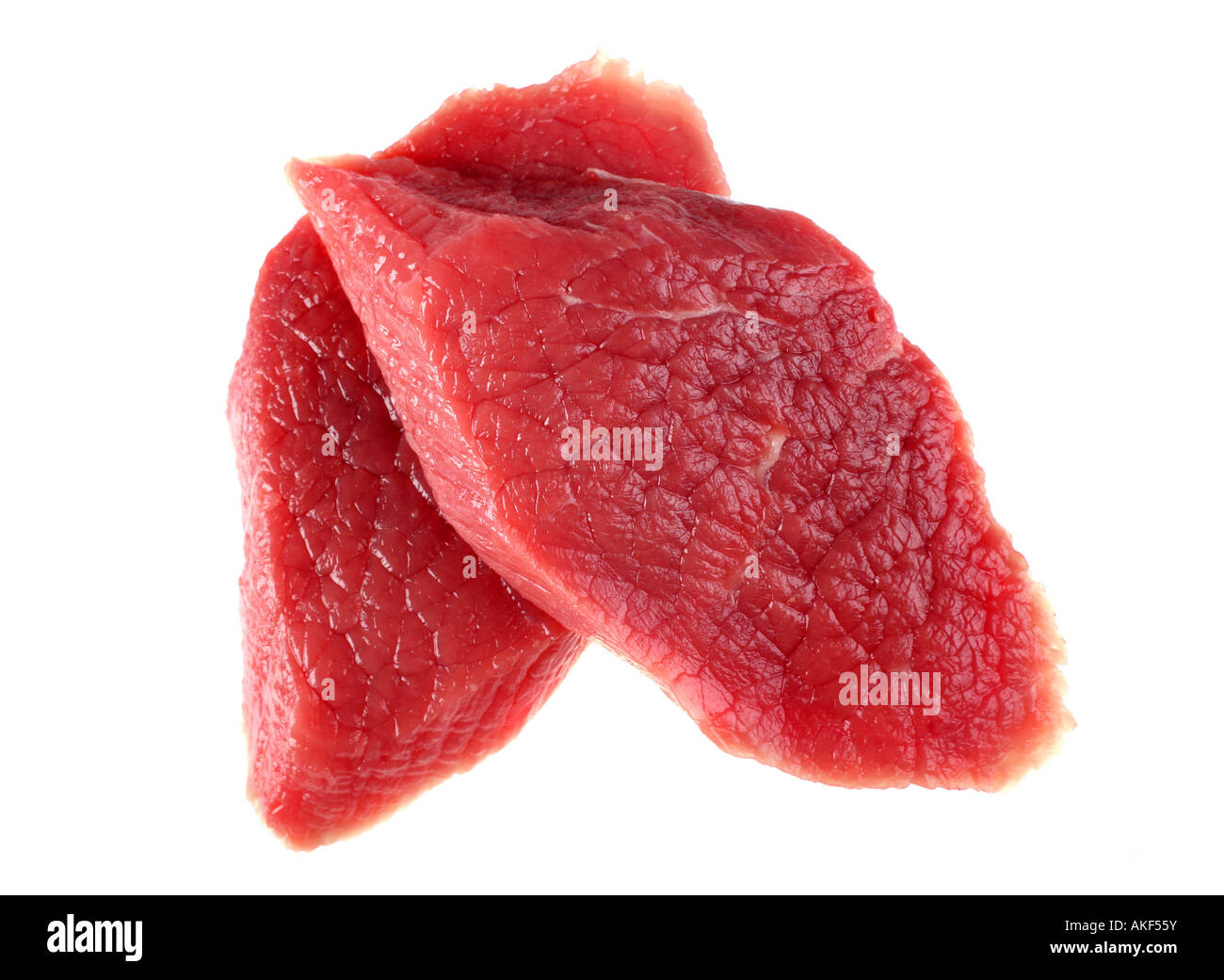 Beef meat slice isolated on white background Stock Photo - Alamy
