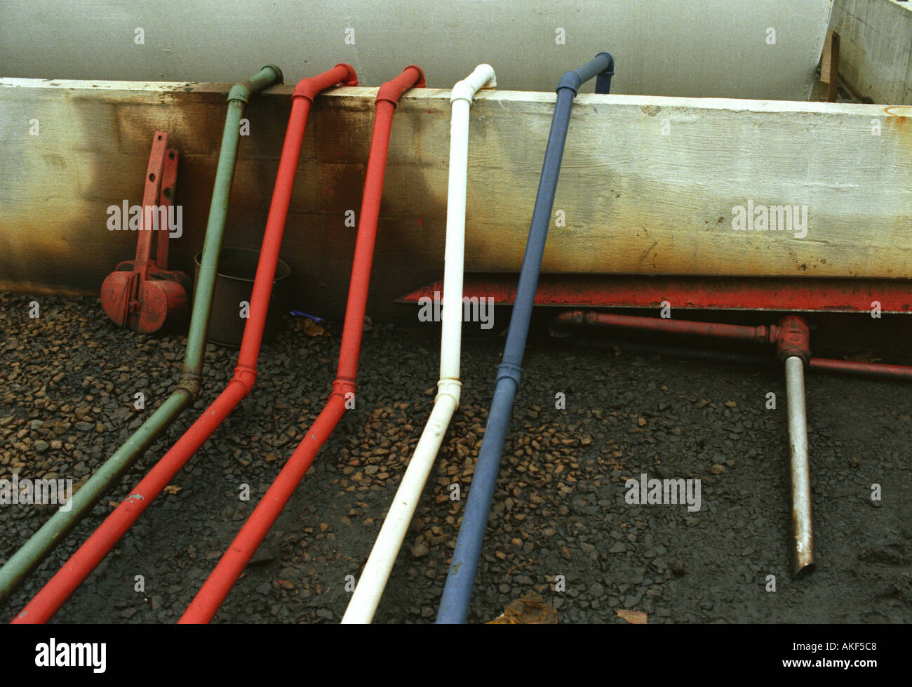Colored pipes at a chemical plant Stock Photo - Alamy