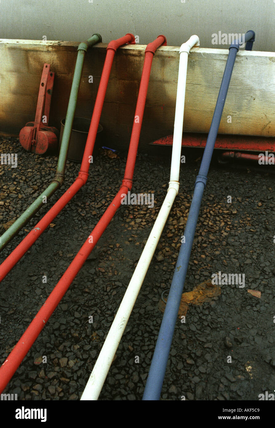 Colored pipes at a chemical plant Stock Photo - Alamy