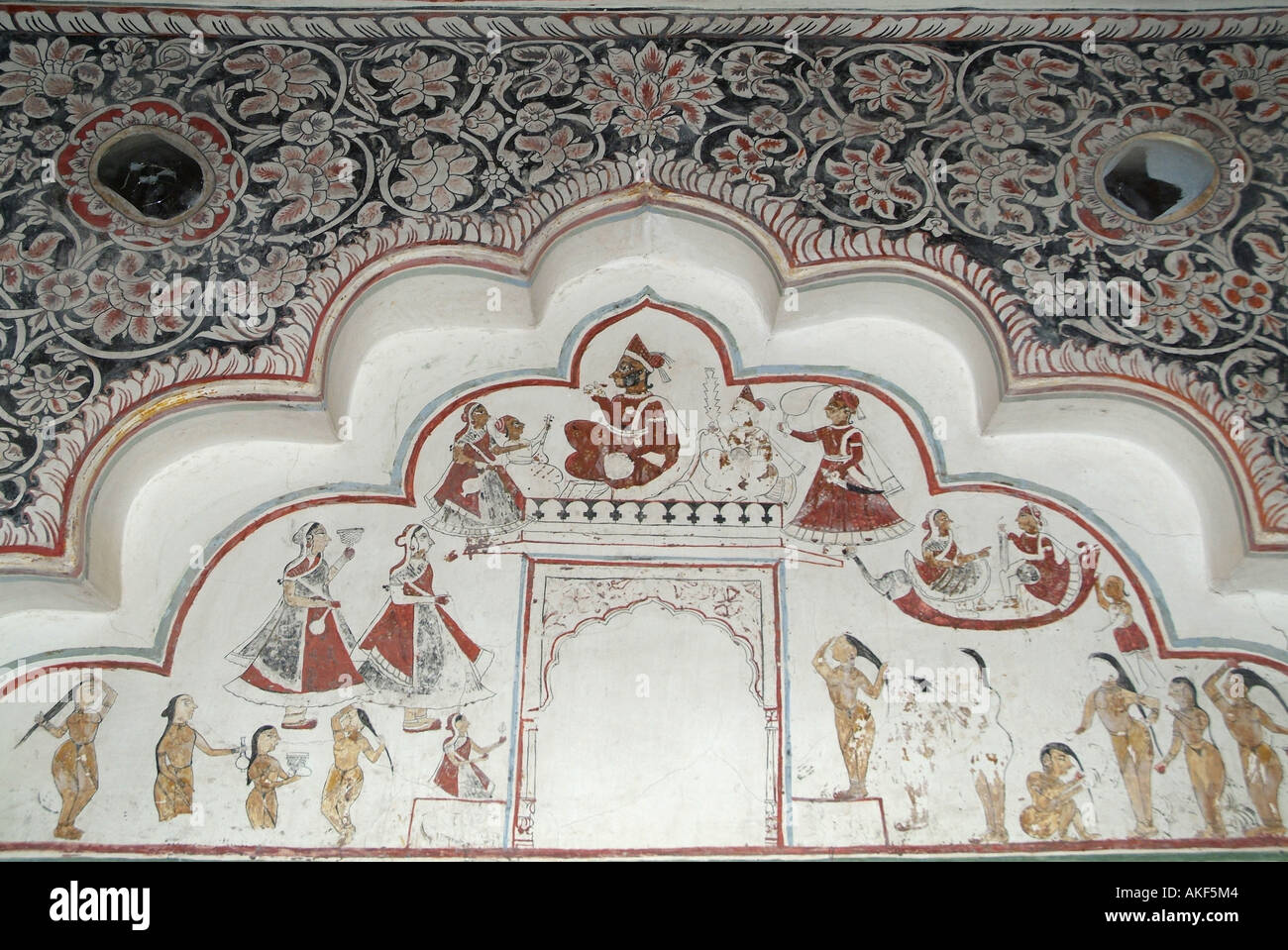 Detail of artwork inside Ahichatragarh Fort in Nagaur India Stock Photo ...