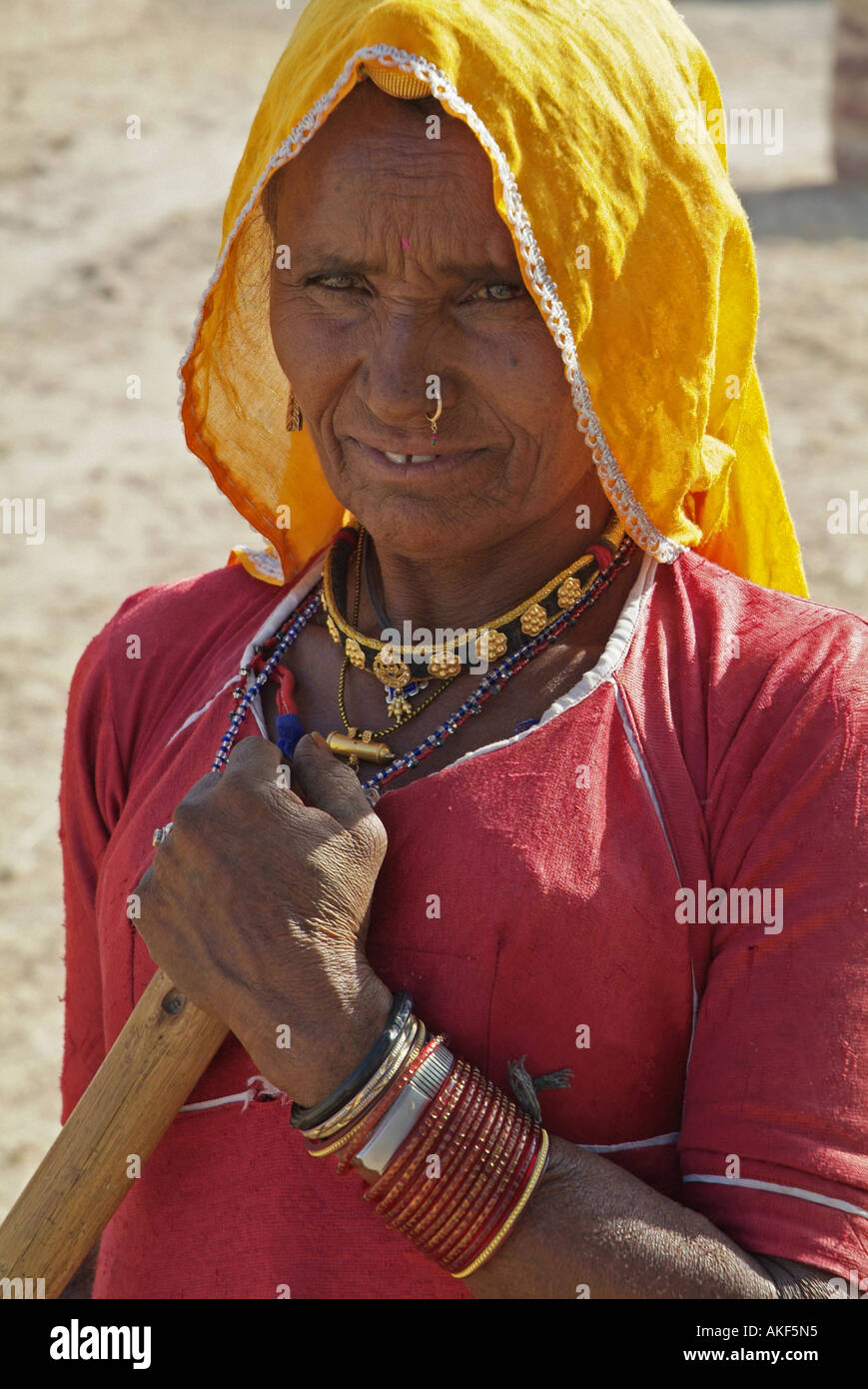Portrait of a Rajasthani woman in India Stock Photo - Alamy