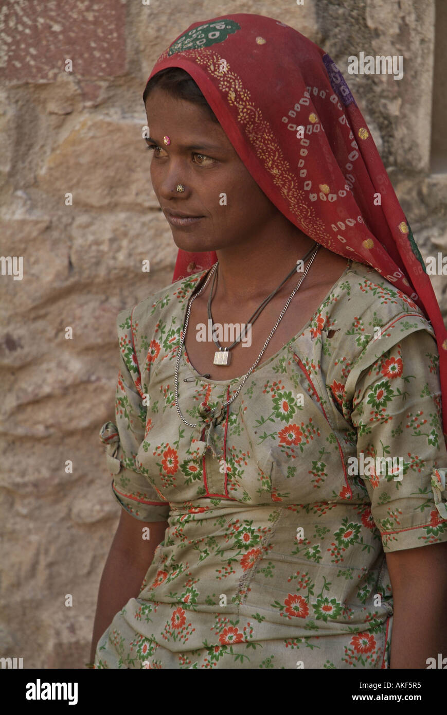 Portrait of a Rajasthani woman in India Stock Photo - Alamy