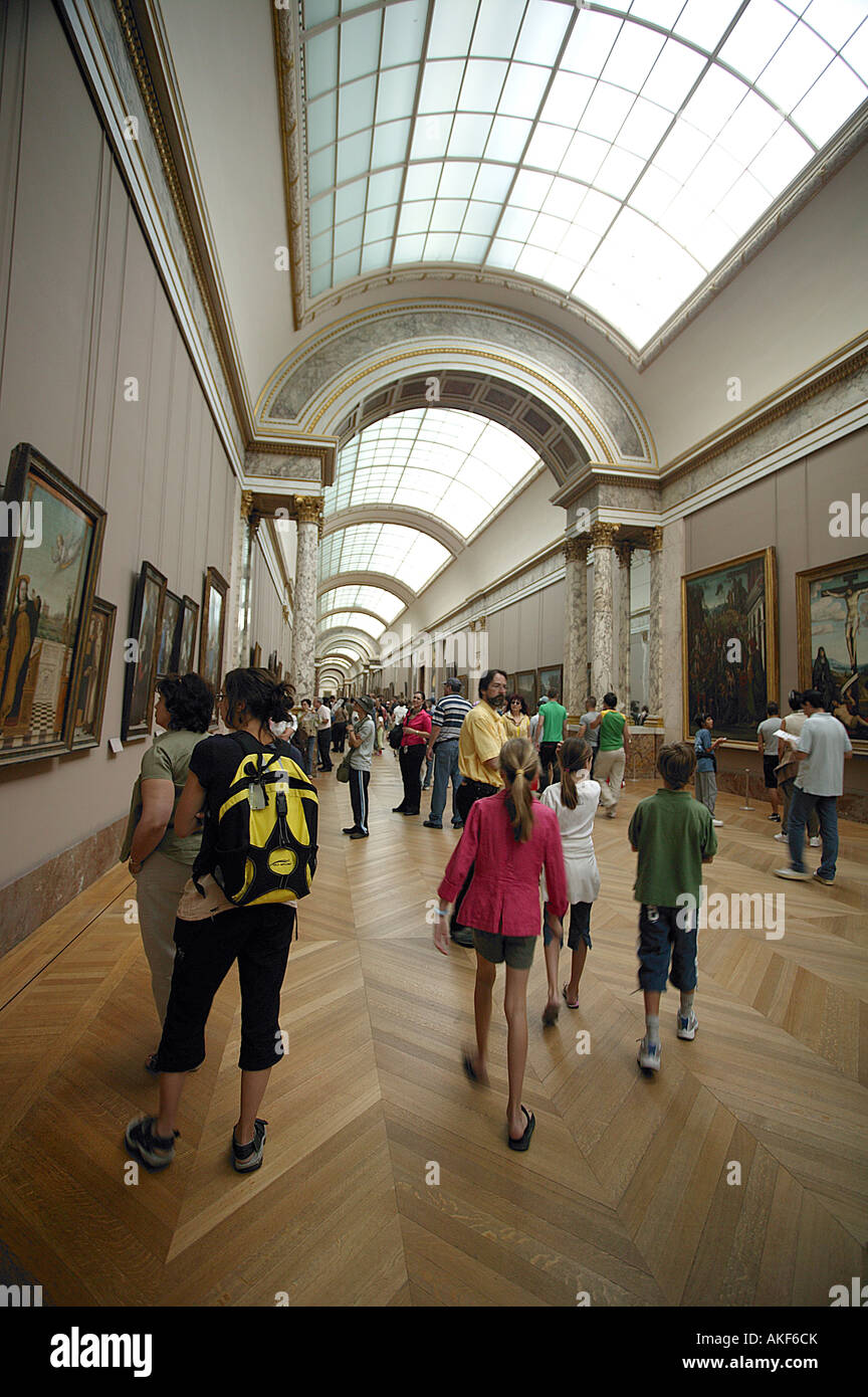 Louvre Museum Paris France interior Stock Photo - Alamy