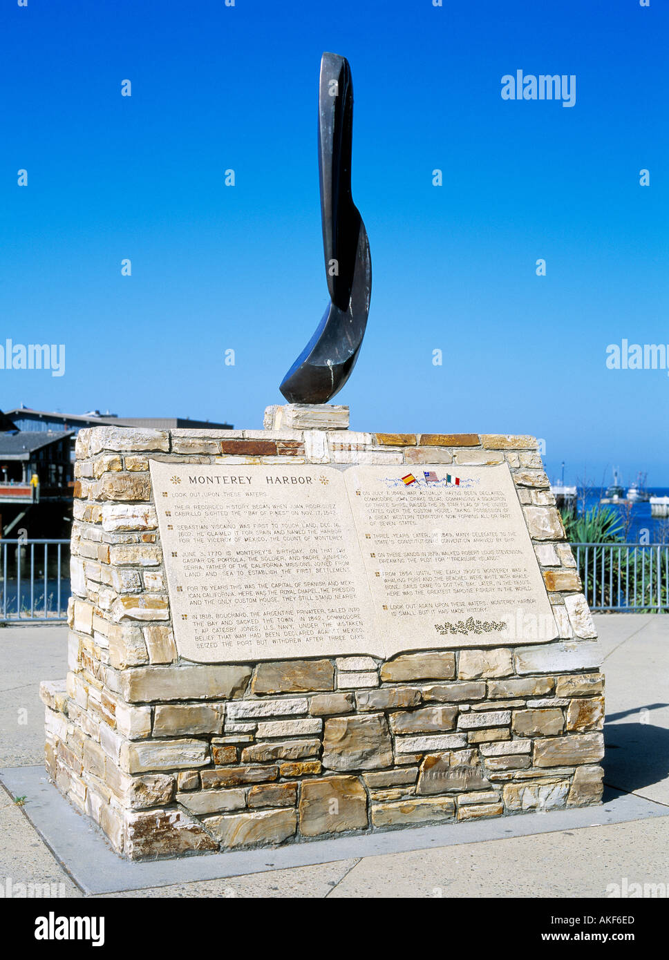 Monterey Harbour Sign Stock Photo - Alamy