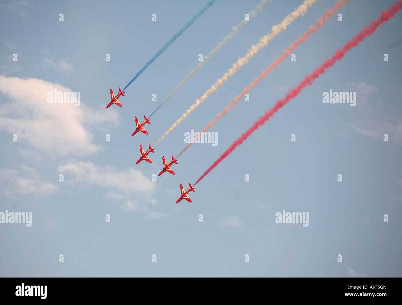 The Royal Air Force Red Arrows aerobatics display team in action over ...