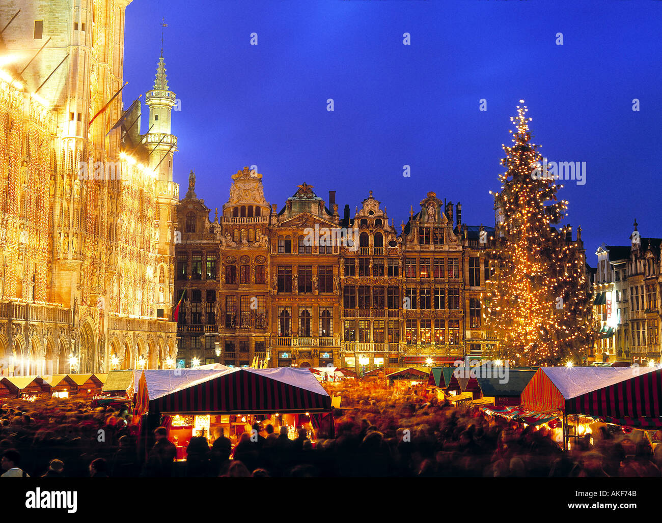 Brussels Grand Place Christmas Market Stock Photo Alamy